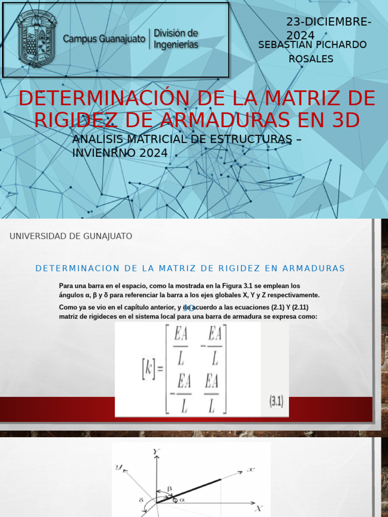 Matriz de Rigidez en Armaduras 3D | PDF