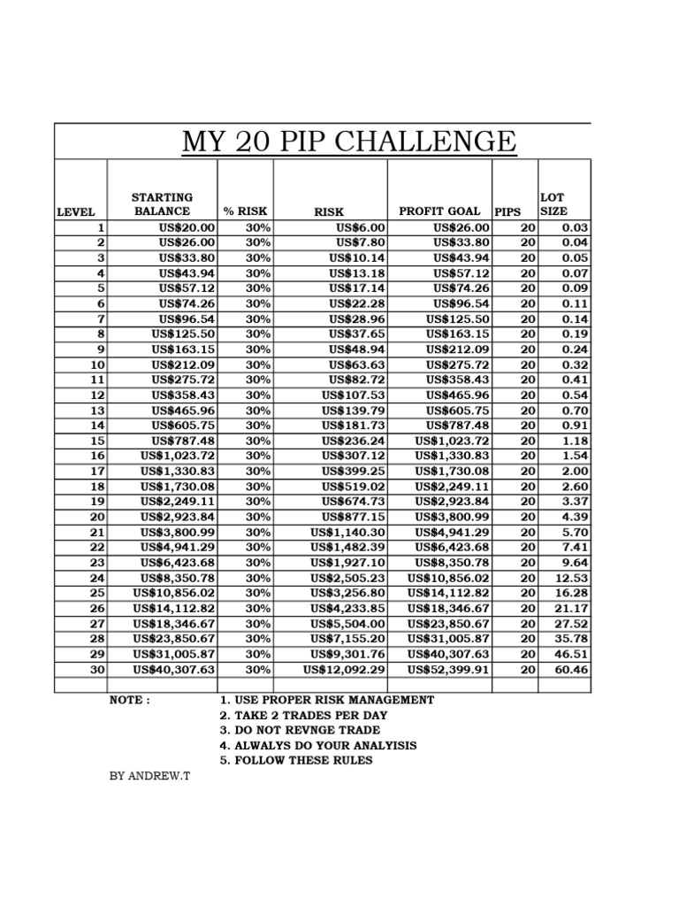 20 Pip Blueprint (FX) | PDF