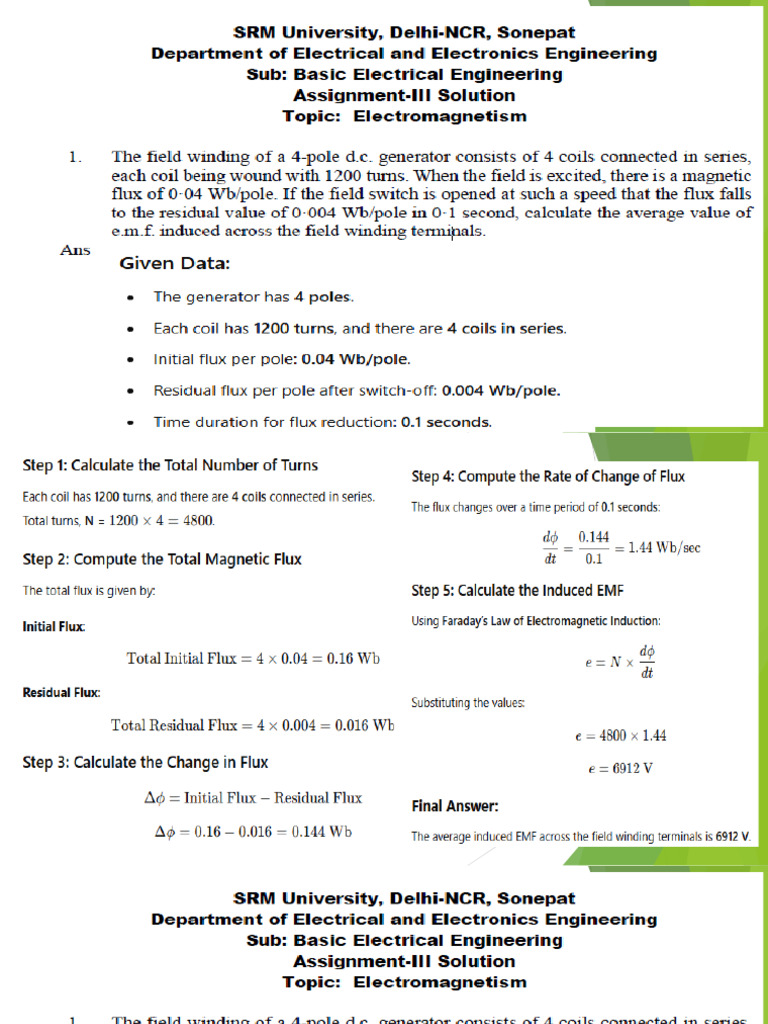 Electromagnetism Lecture-15 3 2025 - Assignment 15 03 2025 | PDF | Electromagnetic Induction ...