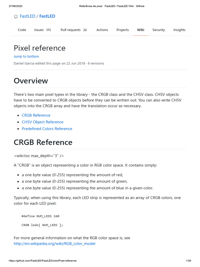 FastLED Pixel Color Reference Guide | PDF | Color | Lighting