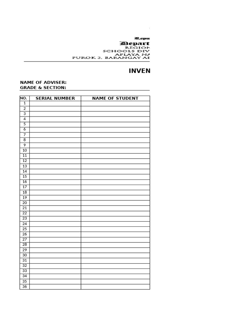 Tablet Inventory and Status Report | PDF