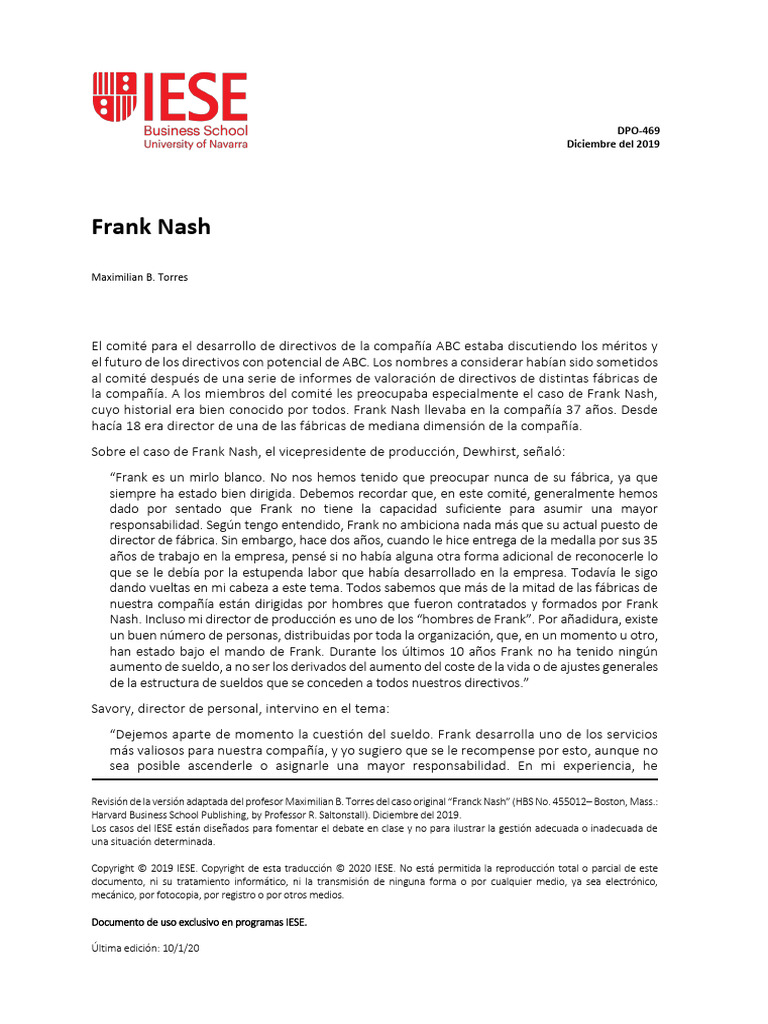 Caso - Frank Nash | PDF | Derechos de autor