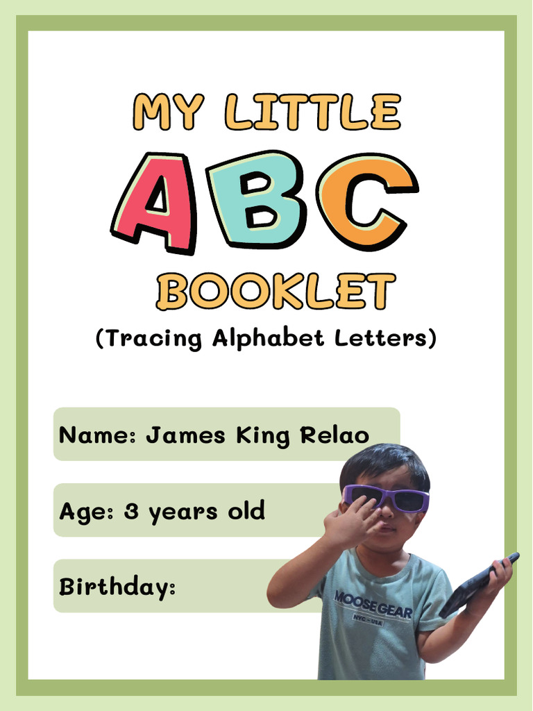 My Little ABC Tracing Booklet Worksheet in Green White Simple Style | PDF