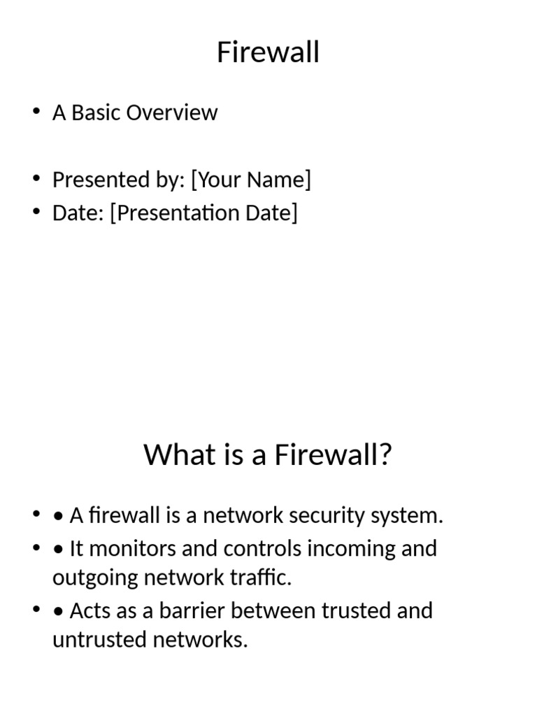 Firewall Presentation | PDF