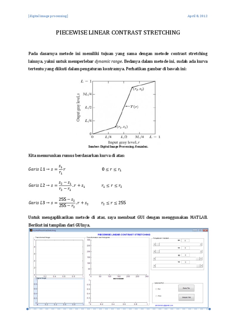 Piecewise Linear Contrast Stretching | PDF | Metode & Bahan Ajar | Teknologi & Rekayasa