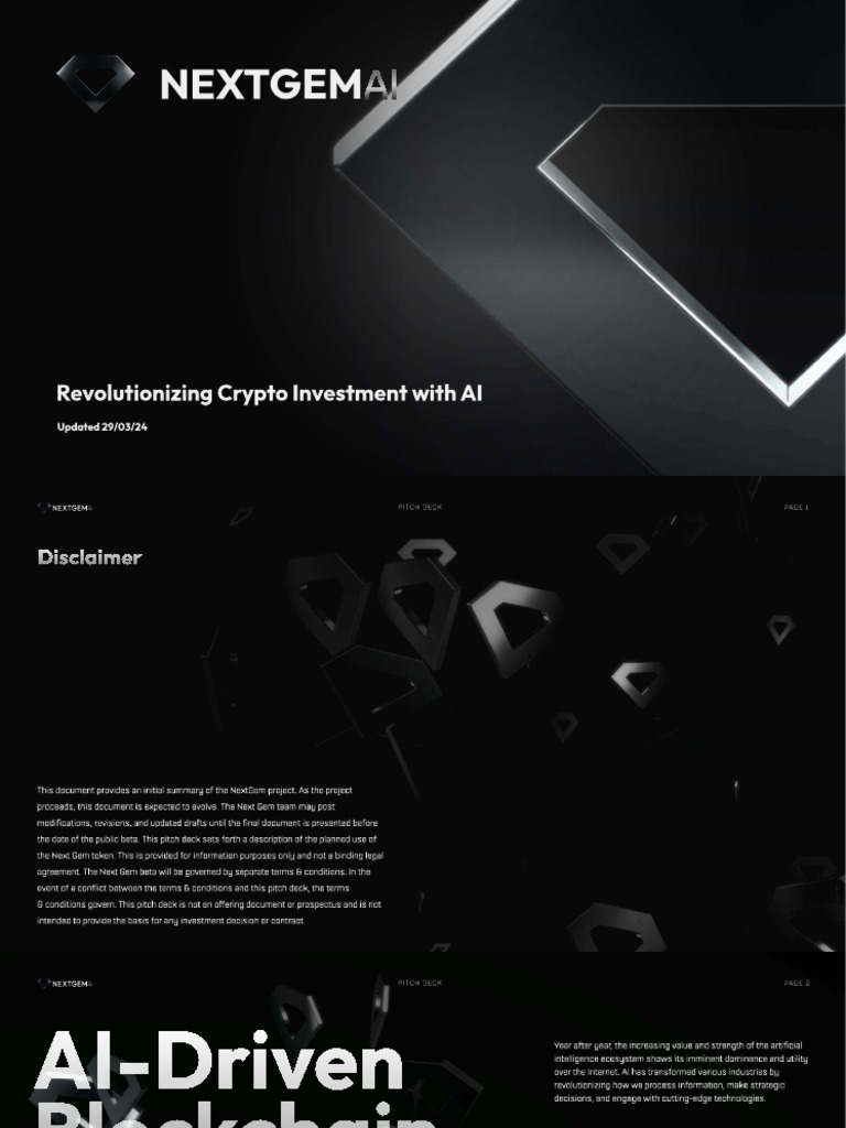 TheNextGemAI-Pitch Deck Compressed | PDF | Cryptocurrency | Artificial Intelligence