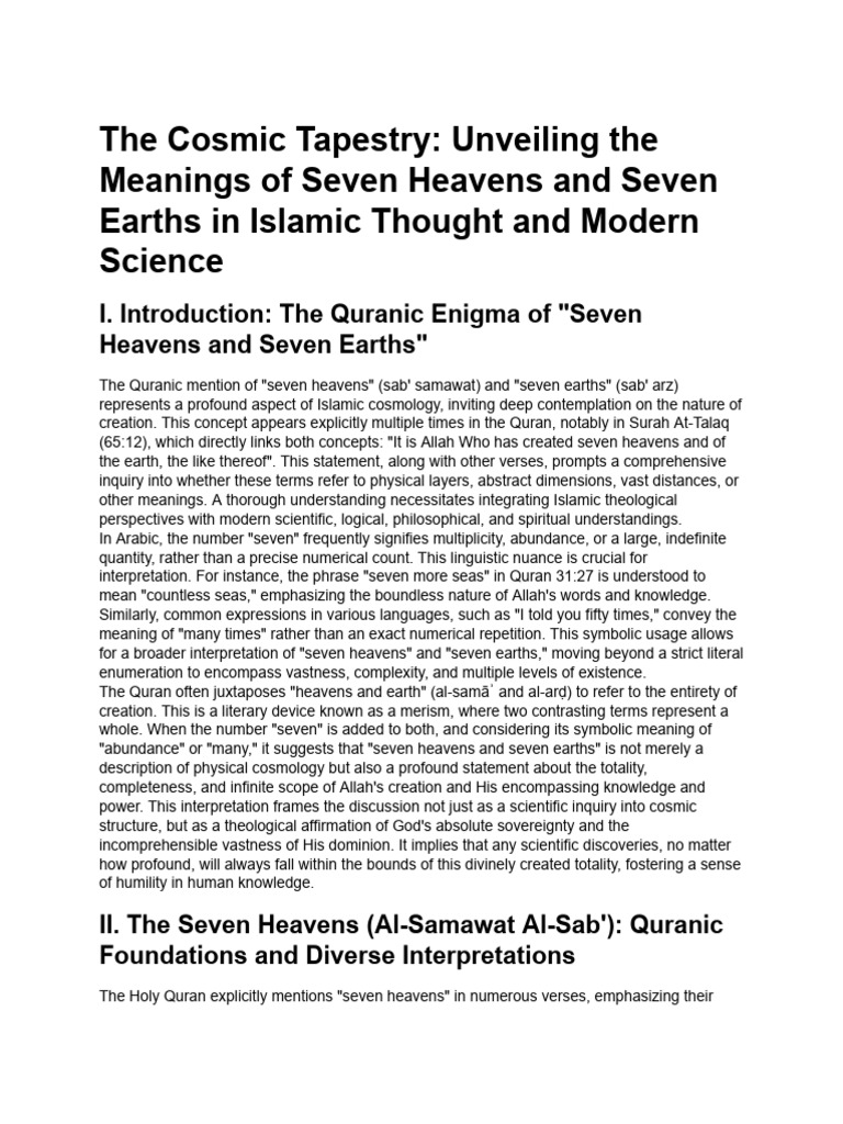 Seven Heavens and Earths in Islam | PDF | Quran | Islam