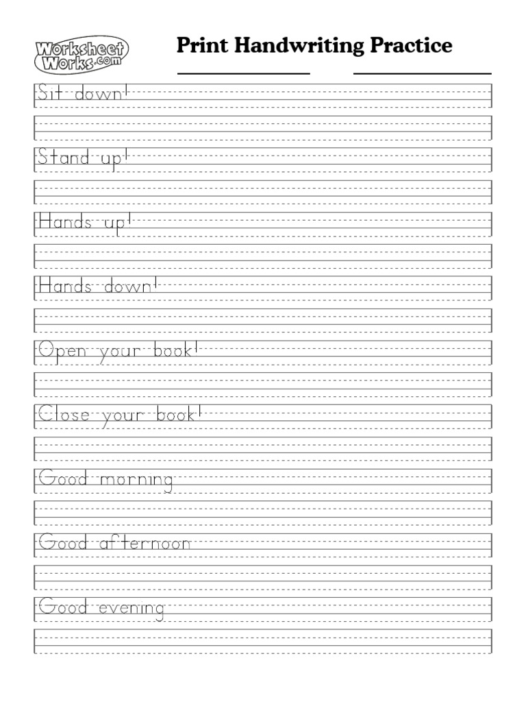 WorksheetWorks Print Handwriting Practice 2 | PDF