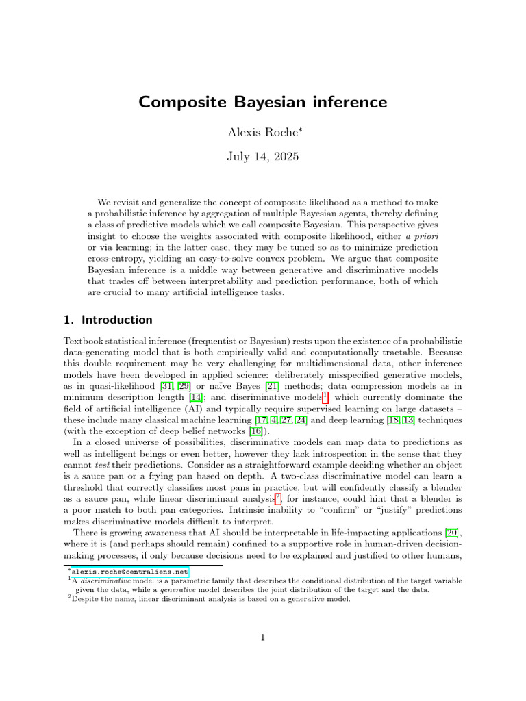Composite Bayesian Inference | PDF | Bayesian Inference | Statistical Inference