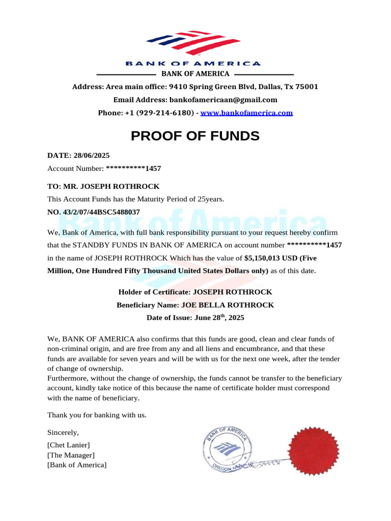 Boa Proof of Funds 21spirit | PDF