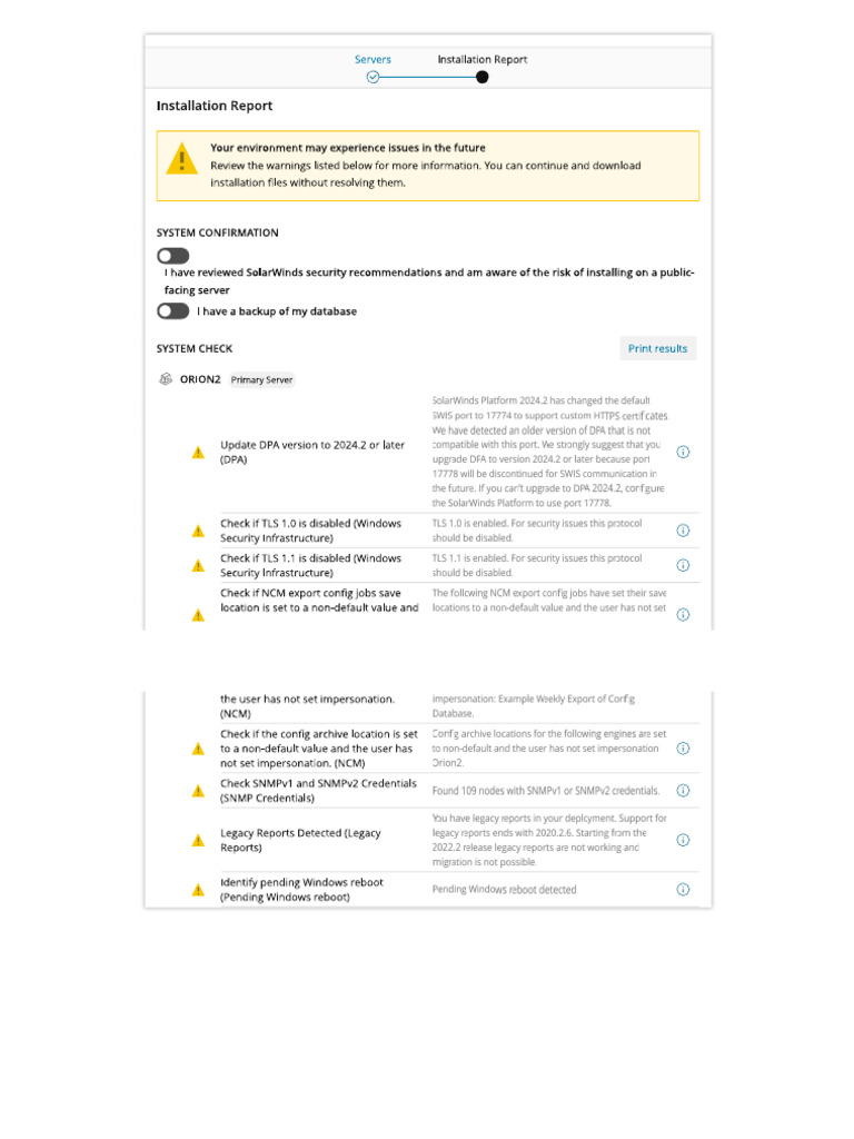 Solarwinds Upgrade Potential Issues | PDF