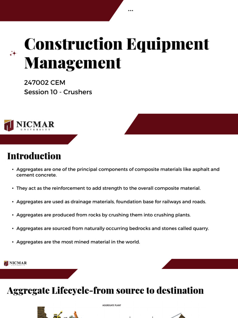 CEM Session 11 - Crushers | PDF | Mechanical Engineering | Secondary Sector Of The Economy