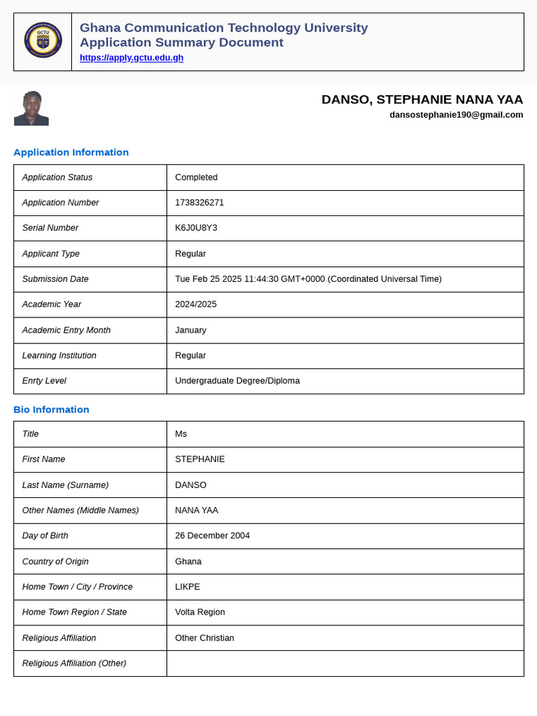 Application Summary Export 1740592732 | PDF