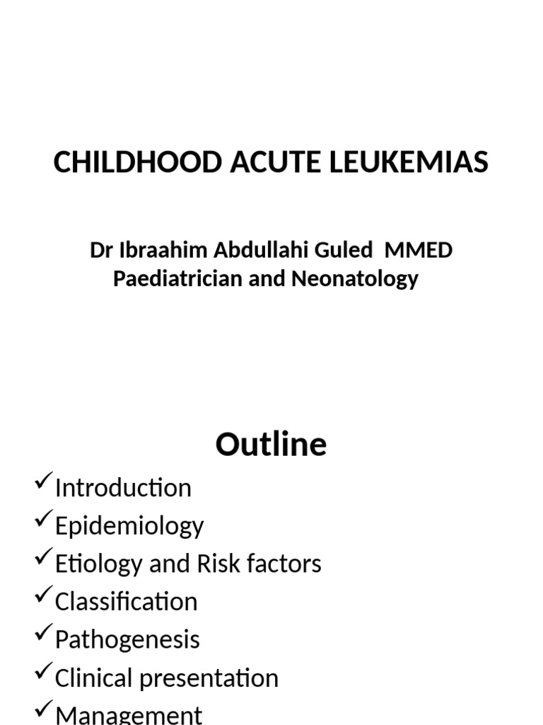 Childhood Acute Leukemias Overview | PDF | Leukemia | Medical Specialties