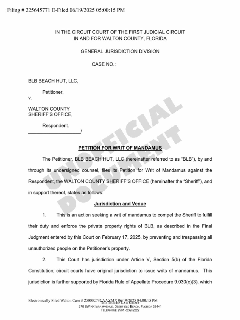 Petition For Writ of Mandamus | PDF