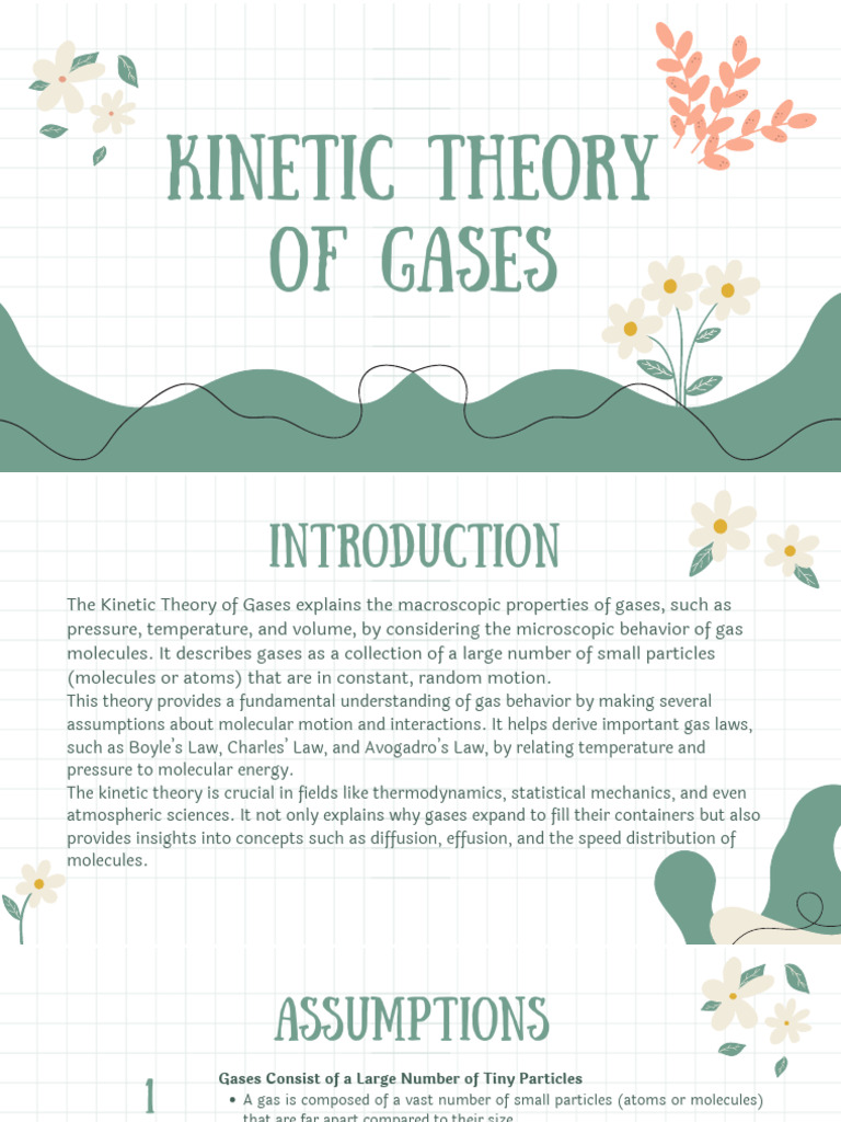 Kinetic Theory of Gases - Physics Project | PDF | Gases | Temperature