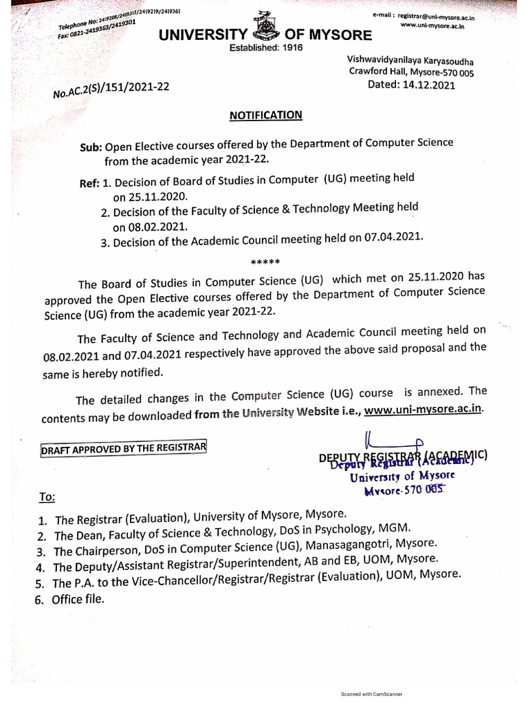 Open Elective Computer Science Notification 052022 | PDF | World Wide ...