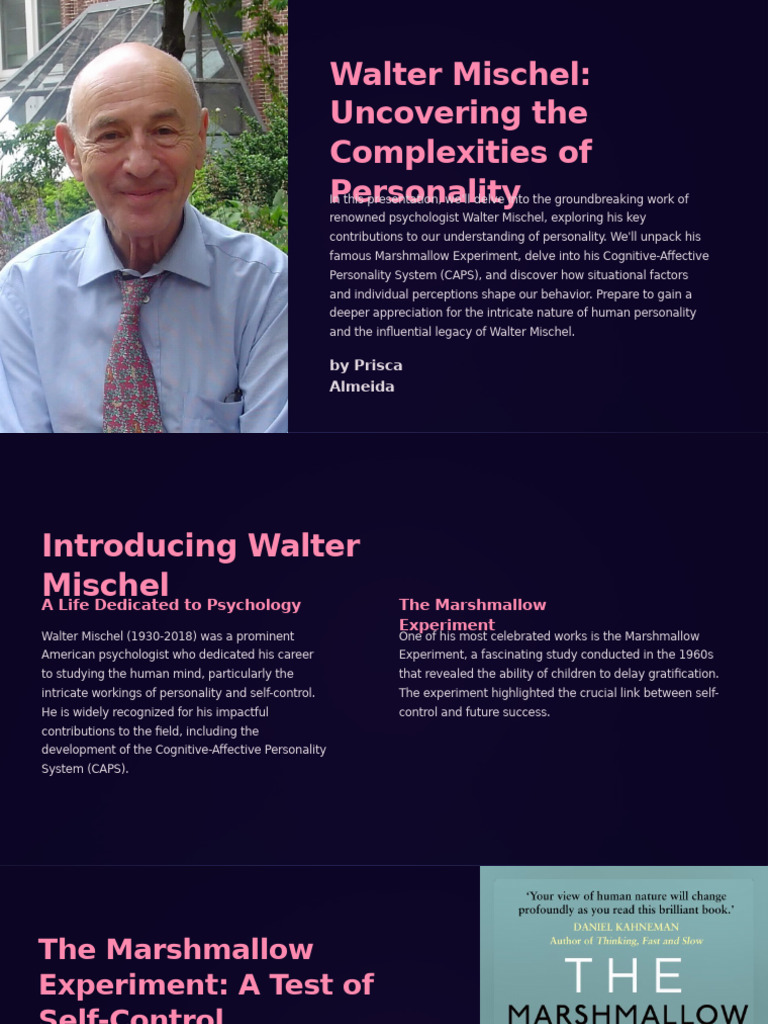 Walter Mischel Uncovering The Complexities of Personality. | PDF ...