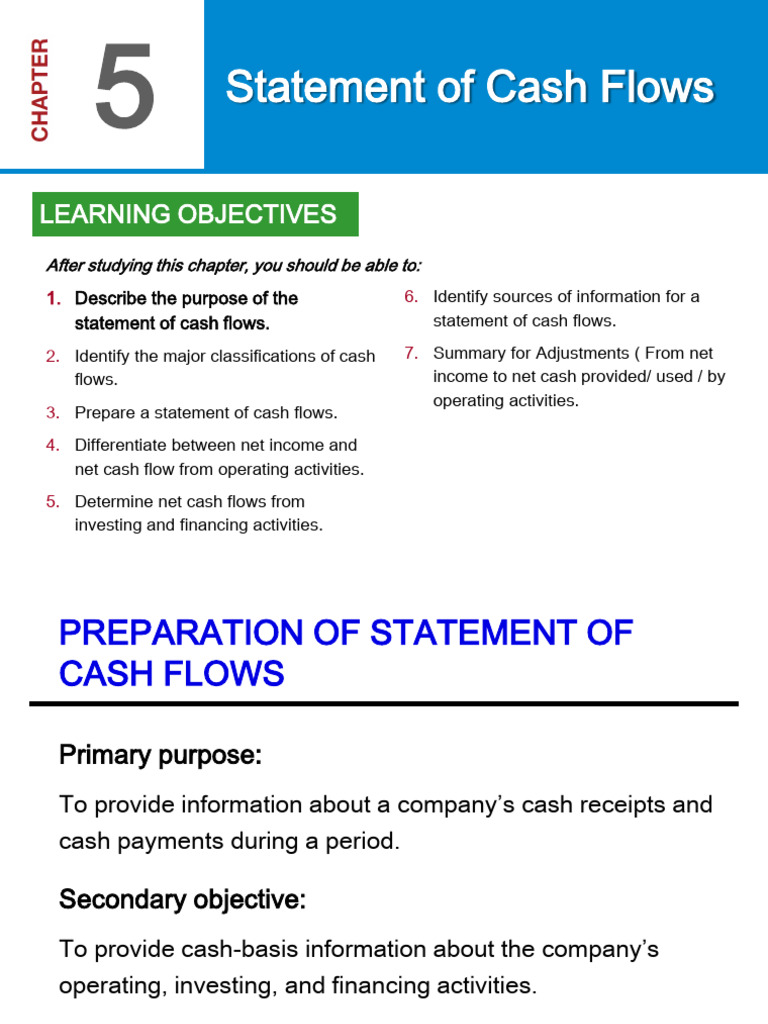 AFA I - Chapter 5, Statement of Cash Flow | PDF | Cash Flow Statement ...