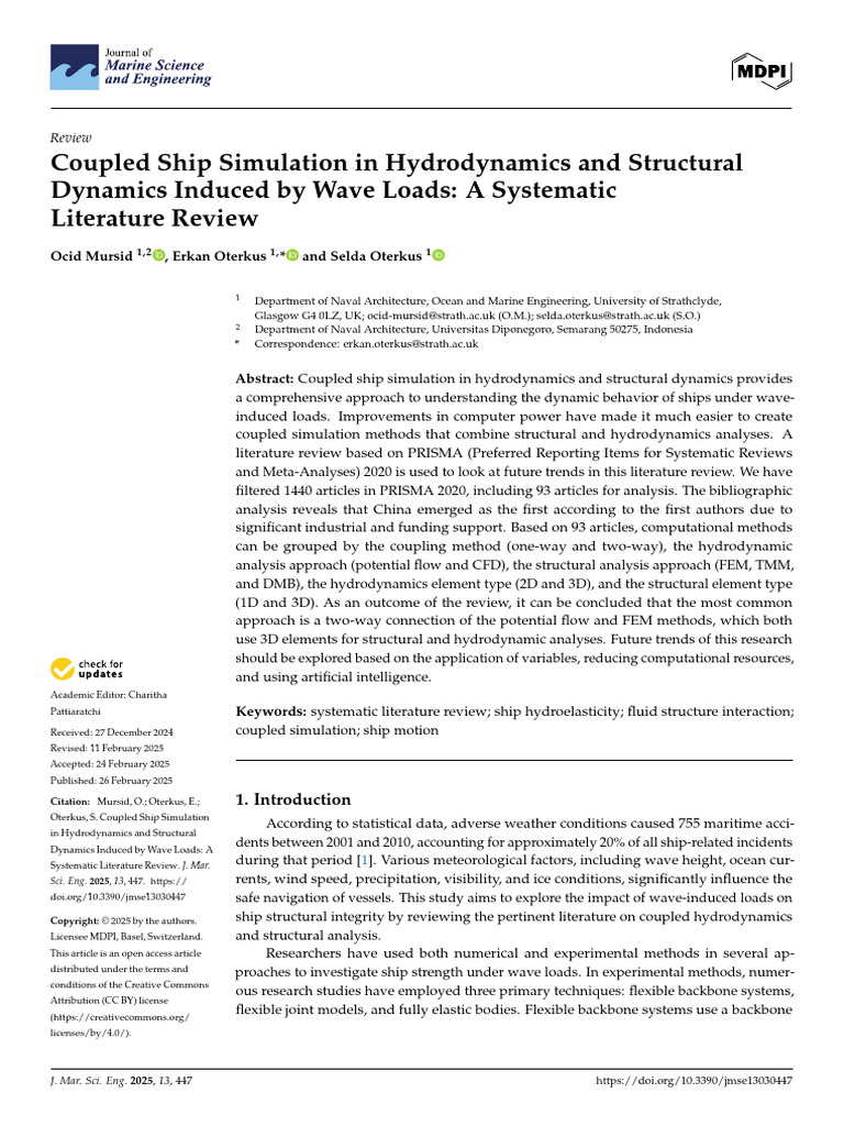 Coupled Ship Simulation in Hydrodynamics and Structural Dynamics ...