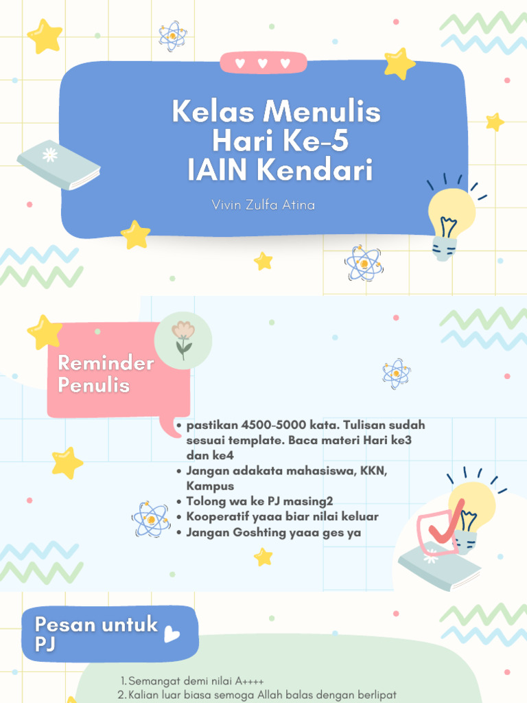 Kelas Menulis Hari Ke-5 IAIN Kendari | PDF