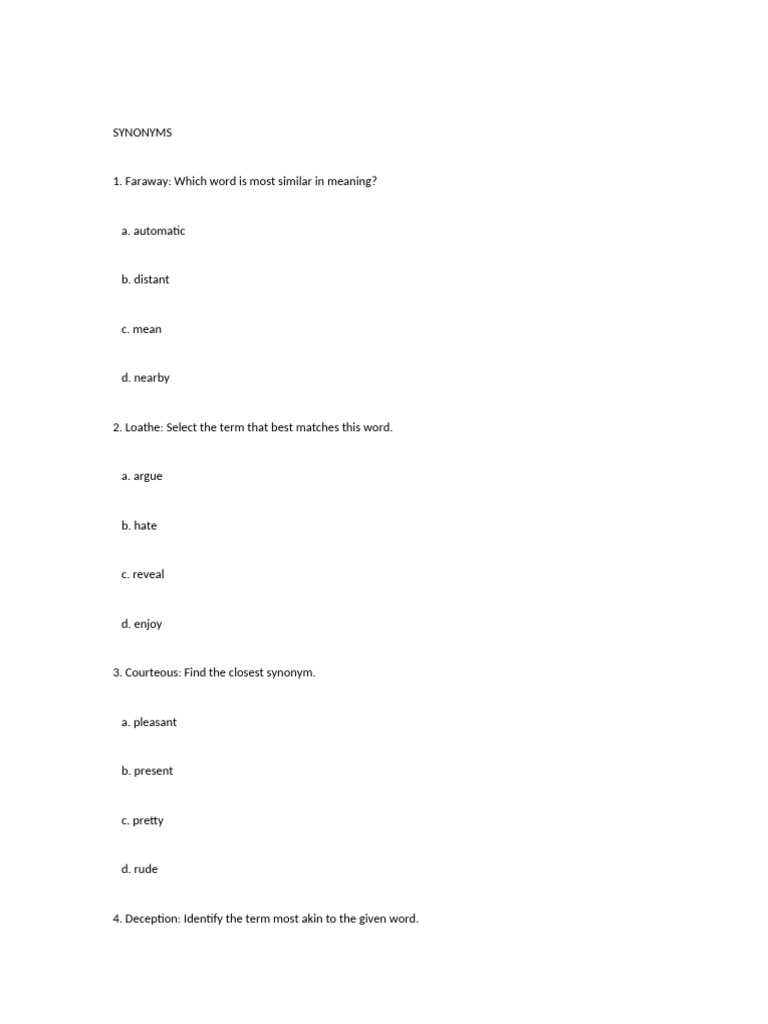 40 Syn and Ant Questions | PDF