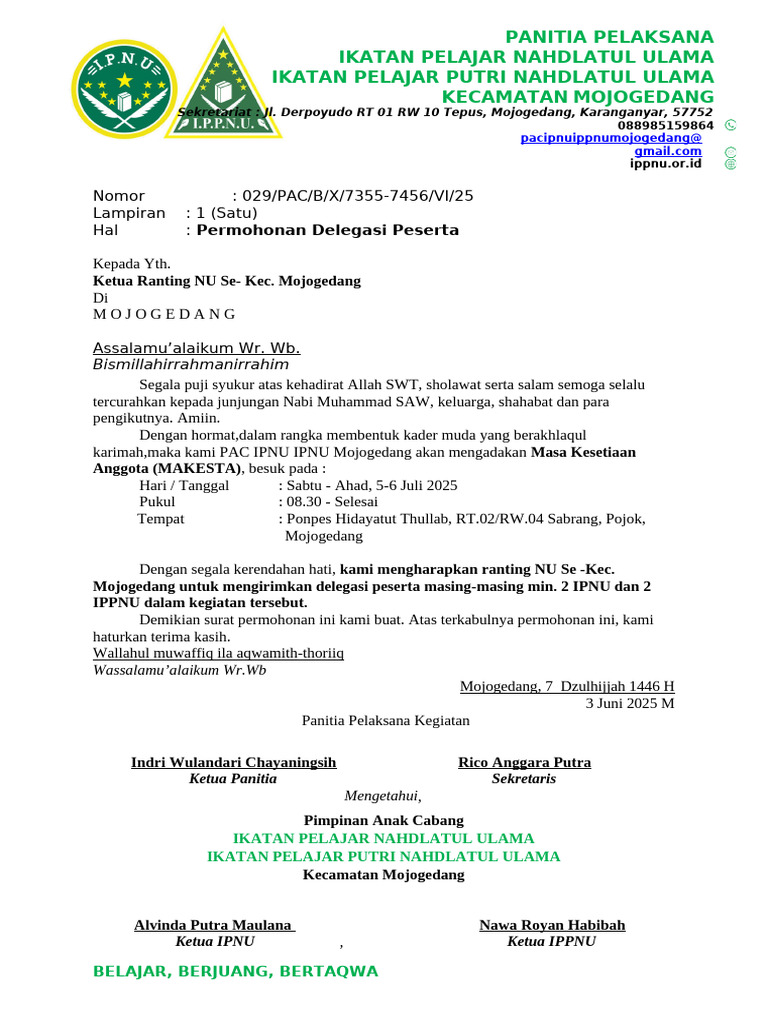 Surat Undangan Ranting | PDF