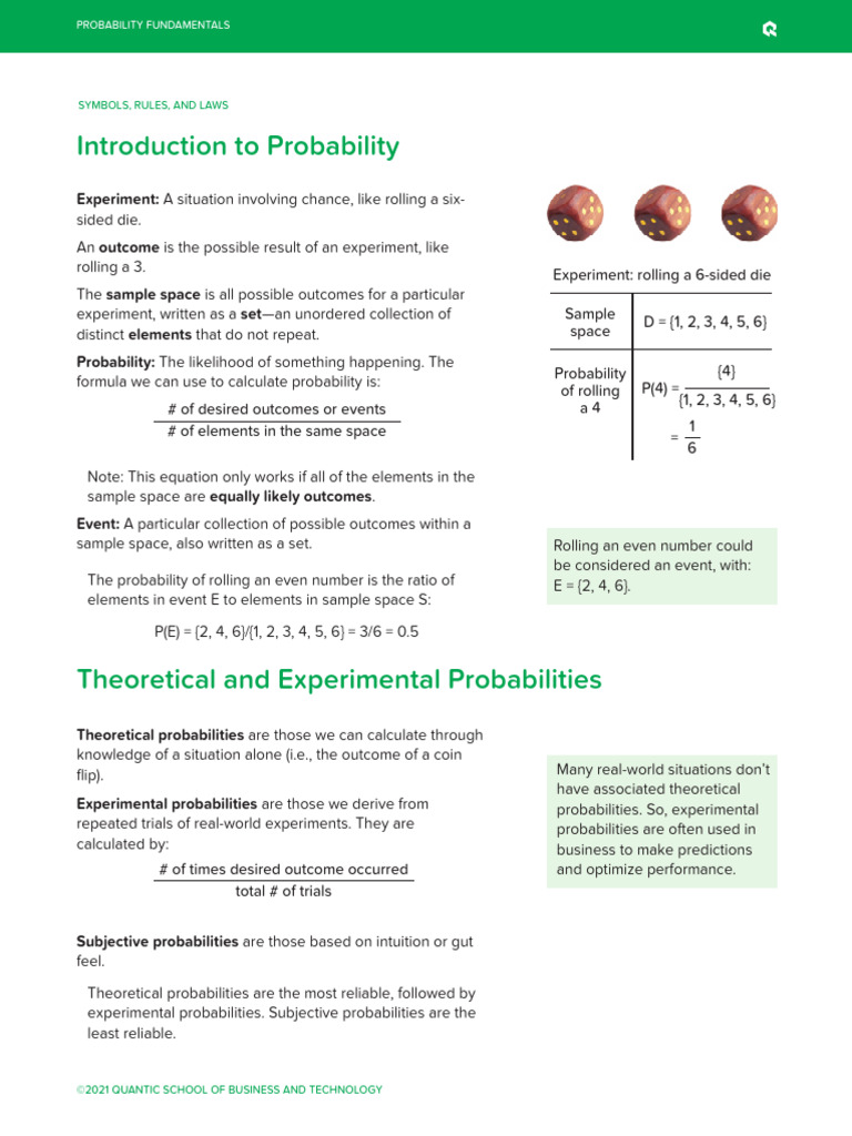 Probability Fundamentals Summary | PDF | Probability | Sampling (Statistics)