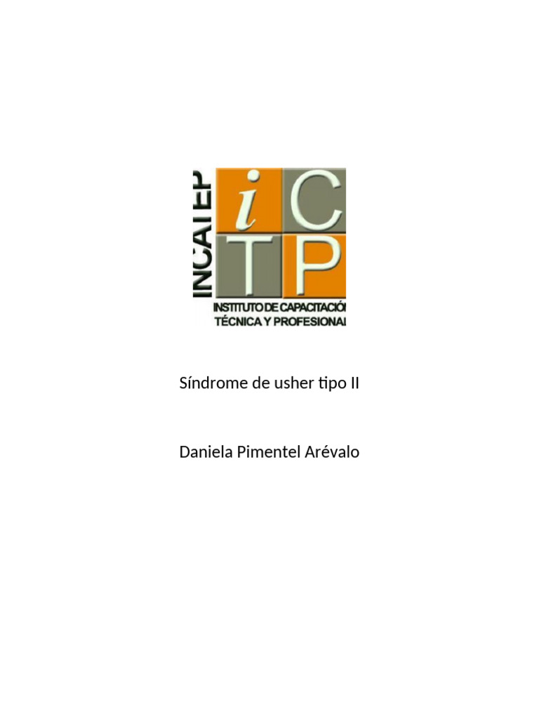 Sindrome de Usher Tipo 2 | PDF | Enfermedades y trastornos ...