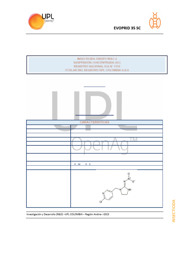 Ficha Técnica de Evoprid 35 SC | PDF | Agua | Acetilcolina