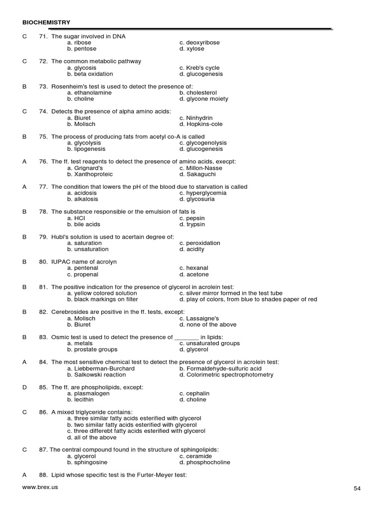 Key Biochemistry Concepts and Tests | PDF | Biochemistry | Chemistry