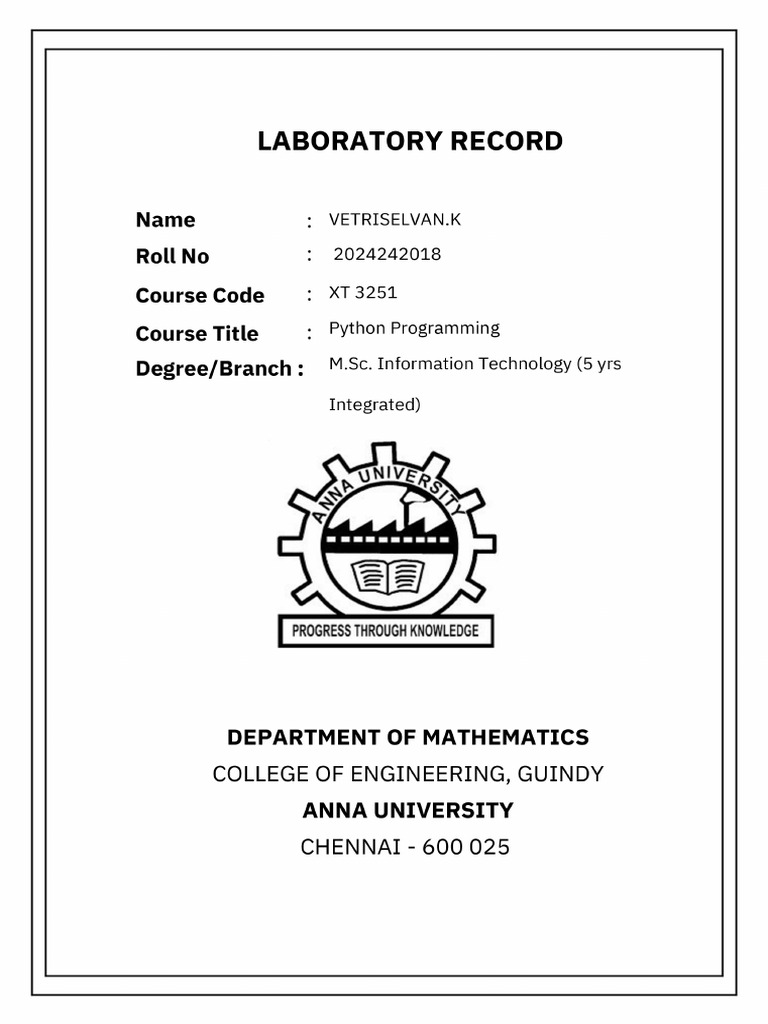 Python Record PDF | PDF