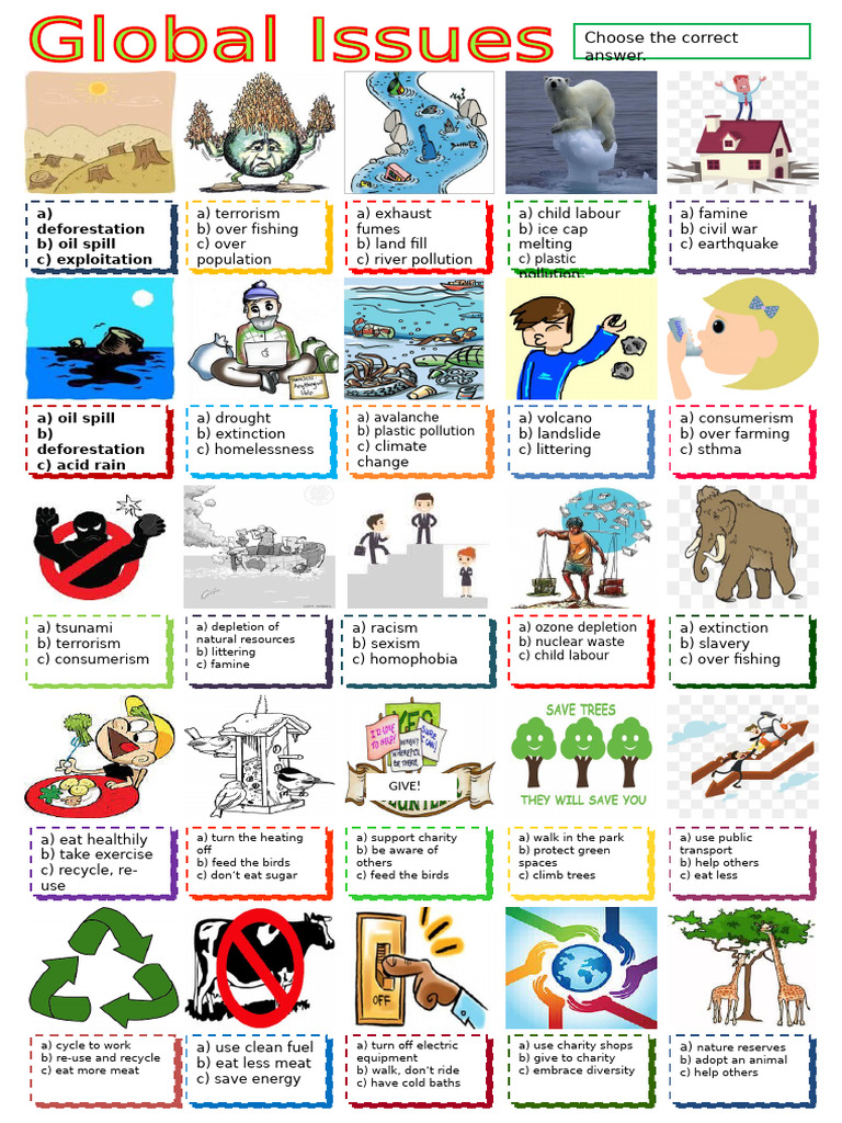 World Issues and What We Can Do Picture Description Exercises 107270 ...