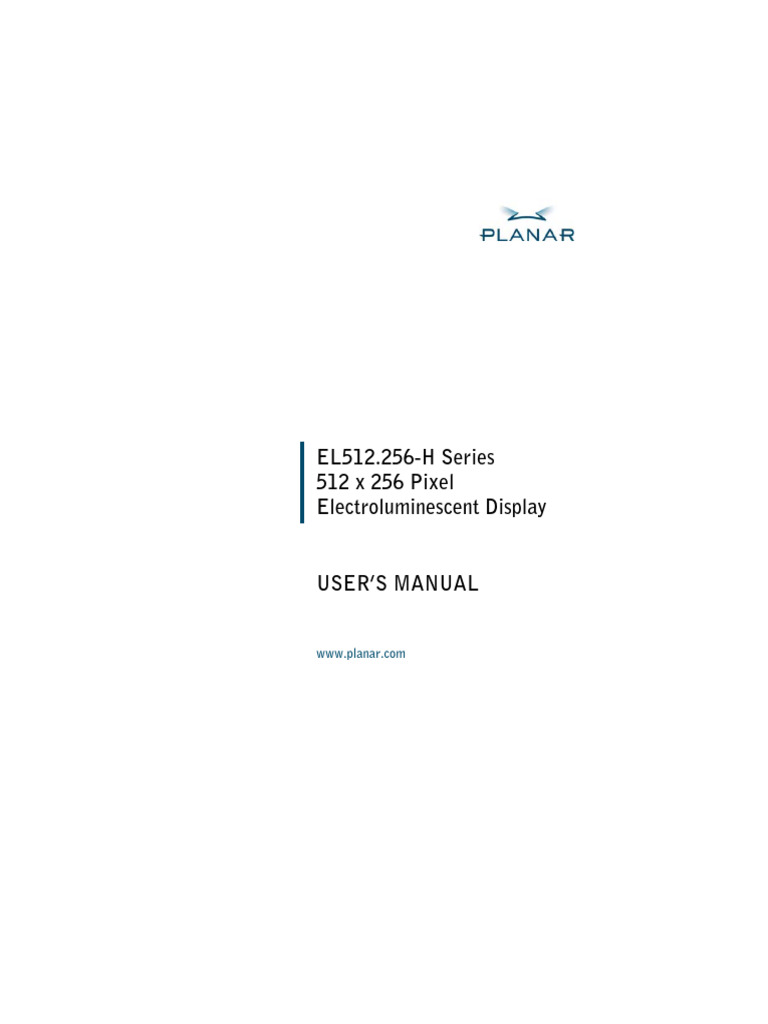 EL512.256-H Display User Manual | PDF | Video | Electrical Connector