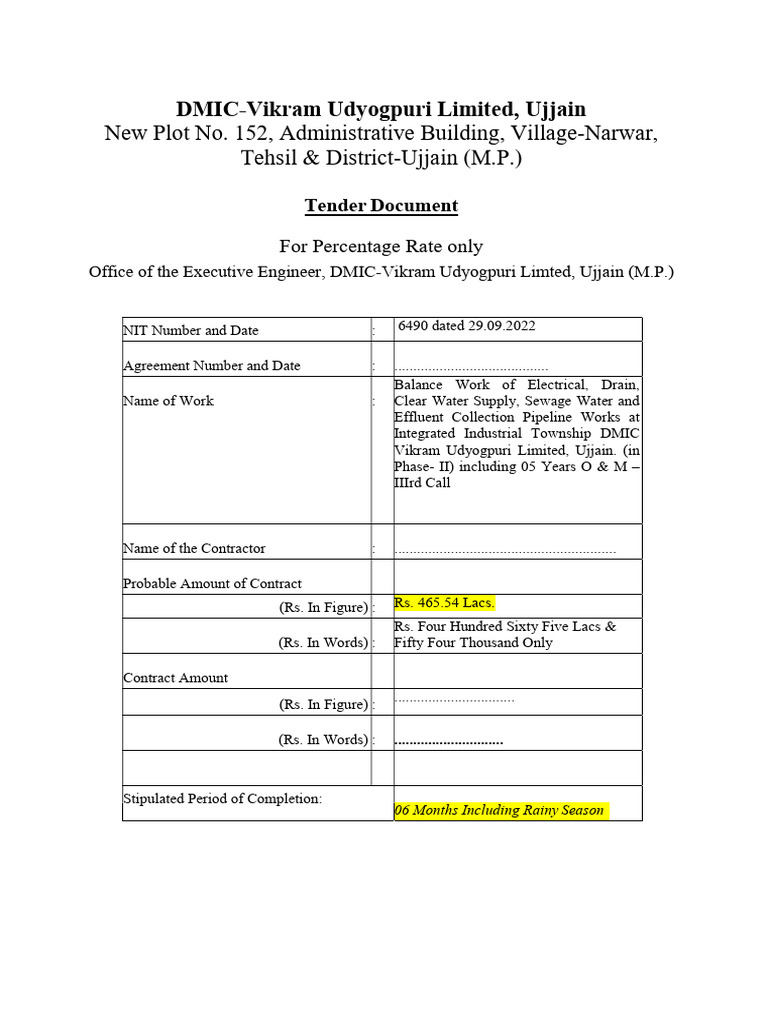 Viram Udhyog Puri Tender | PDF | Specification (Technical Standard ...