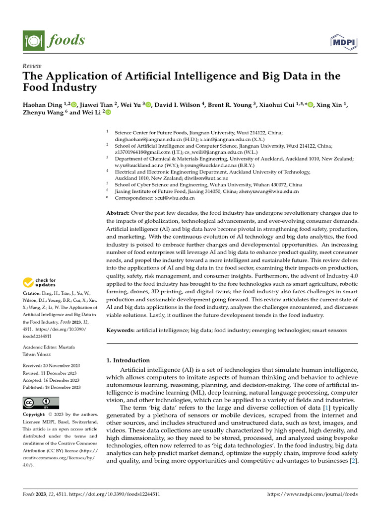 The Application of Artificial Intelligence and Big | PDF | Big Data | Data