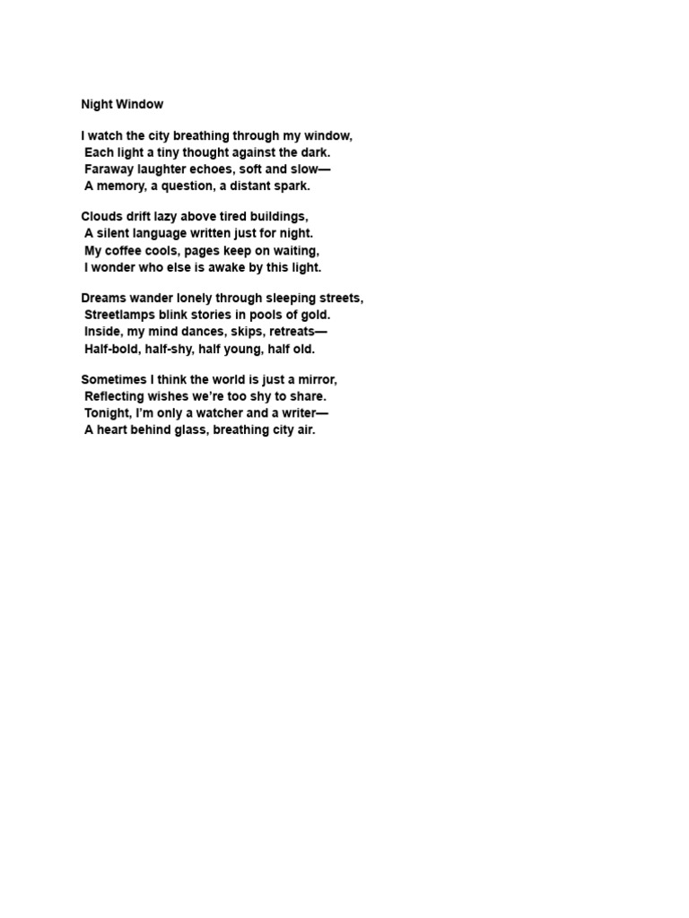 Reflections from a Night Window | PDF