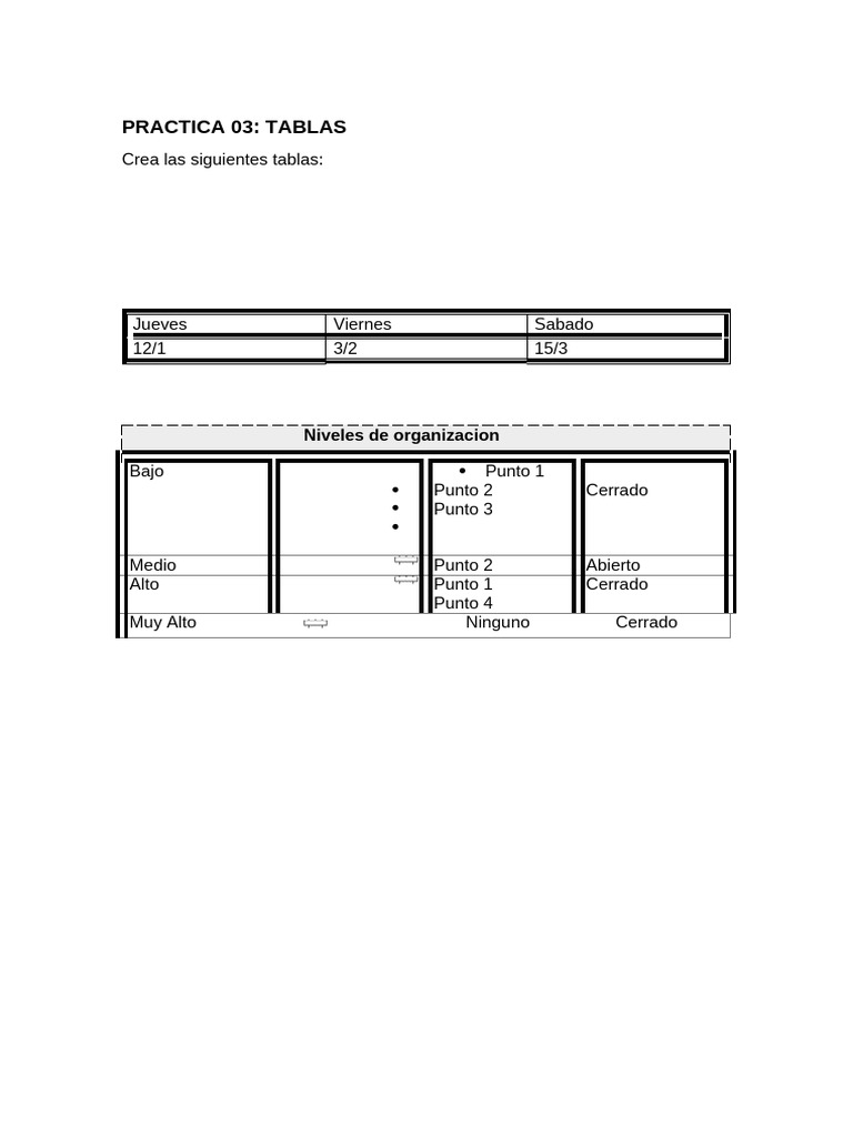 Practica 3 Tablas | PDF