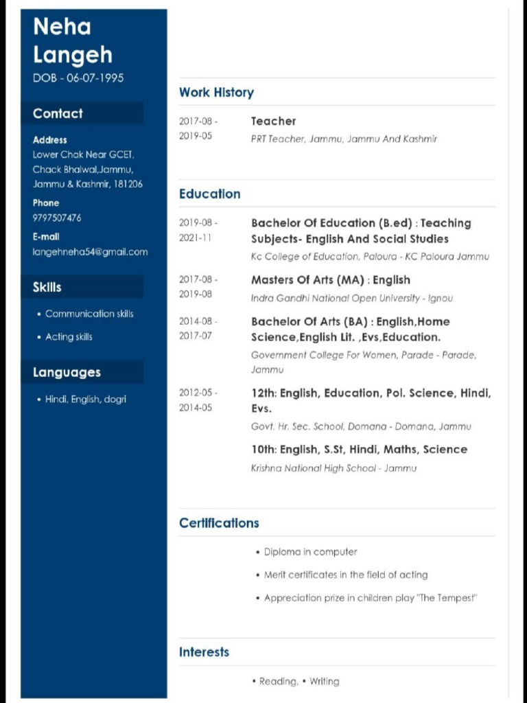 NEHA Resume | PDF