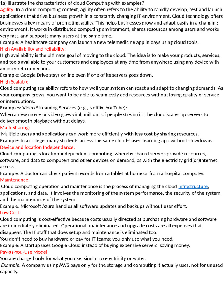 CC Unit 1 (1a, 1b, 2a, 2b, 3,4,5,6,7) | PDF | Cloud Computing ...