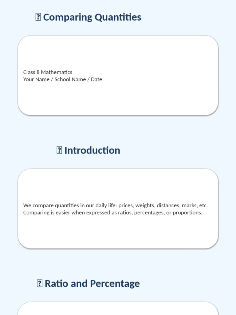 Comparing Quantities Class8 Styled | PDF