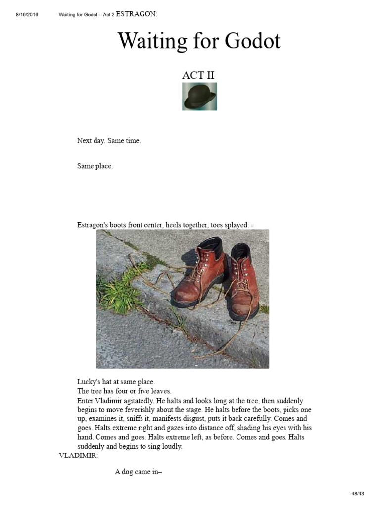 Waiting For Godot - Editable Version Damaged Pages | PDF