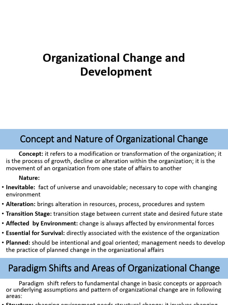 Organizational Change and Development Insights | PDF | Organization ...