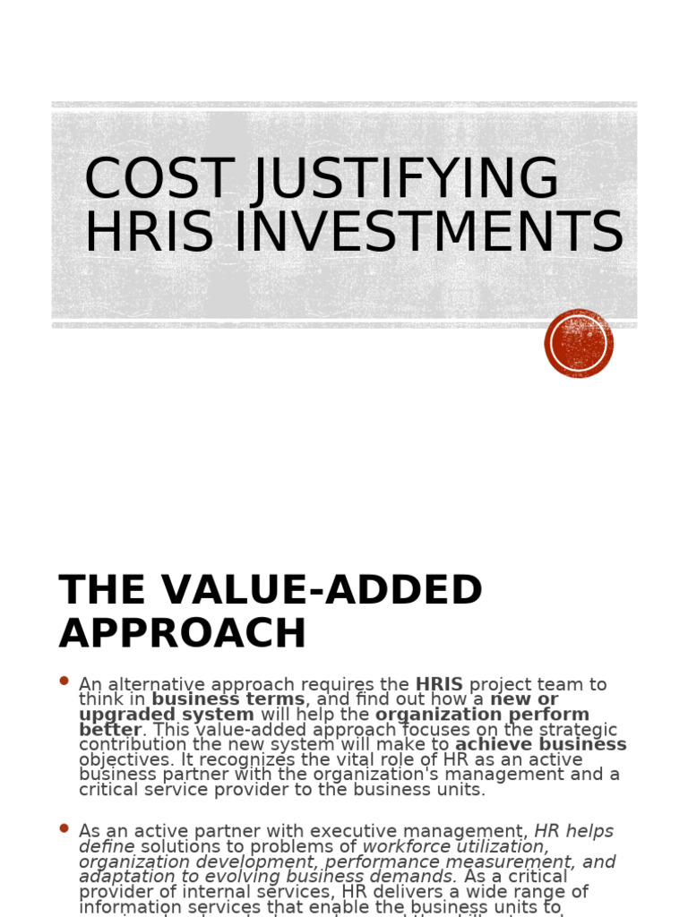 Cost Justifying HRIS Investments | PDF | Human Capital | Human Resource ...