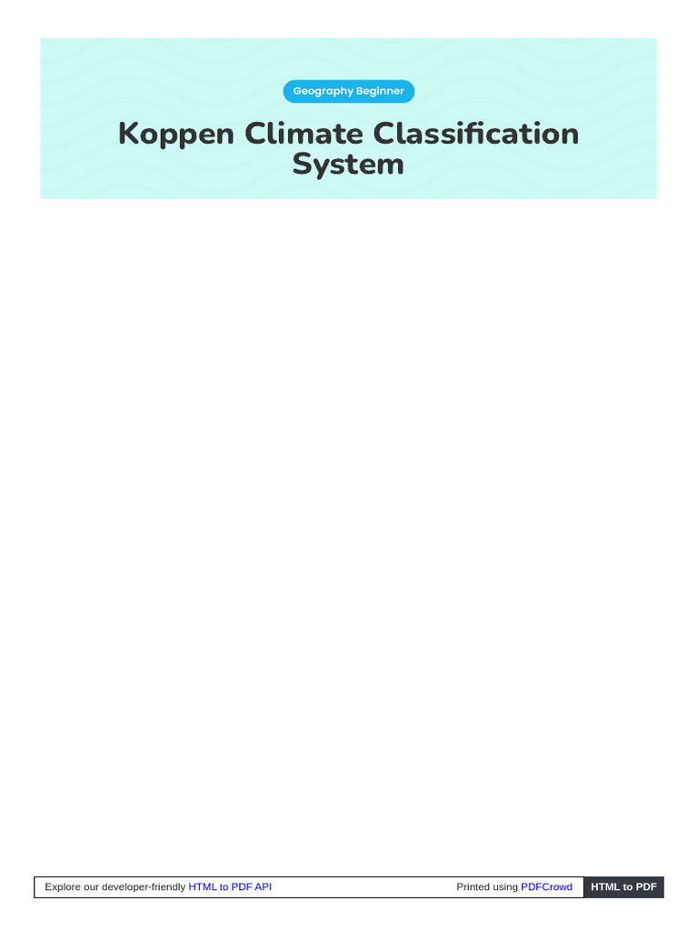 Koppen Climate Classification System | PDF | Subtropics | Climate