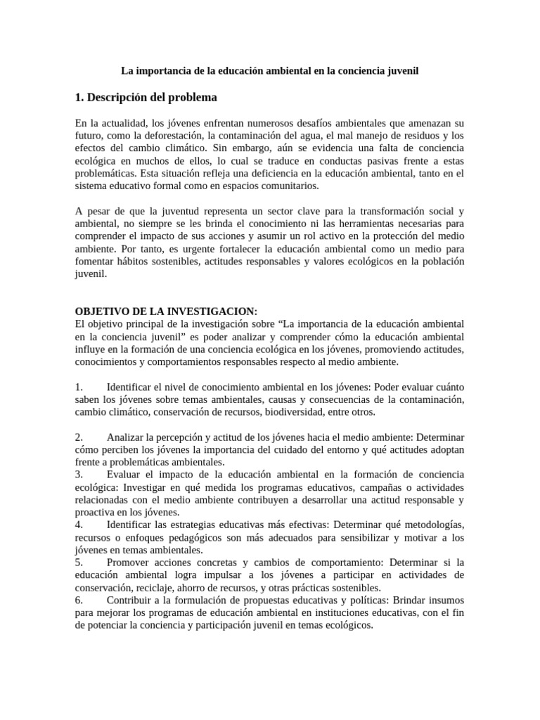 La Importancia de La Ed, Ambiental Trabajo Este Doc Ya Tiene Speed Boat ...