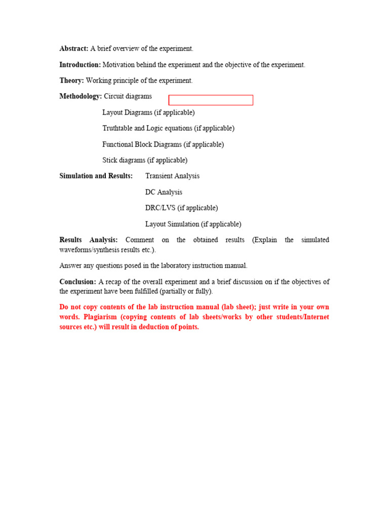 Lab Report Writing Guidelines V4 VLSI | PDF