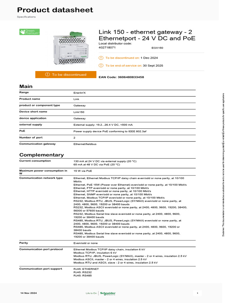 Link 150 and EGX150 Discontinuation Notice | PDF | Computer Networking ...