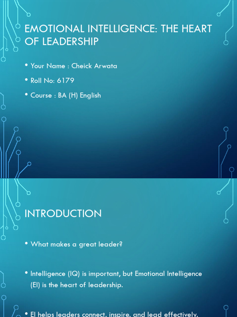 Emotional Intelligence in Leadership | PDF