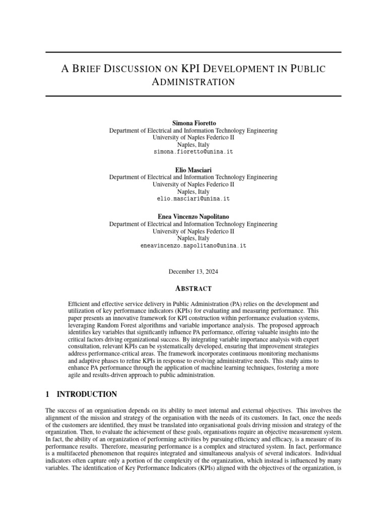 A Brief Discussion On Kpi Development in Public Administration | PDF | Machine Learning ...